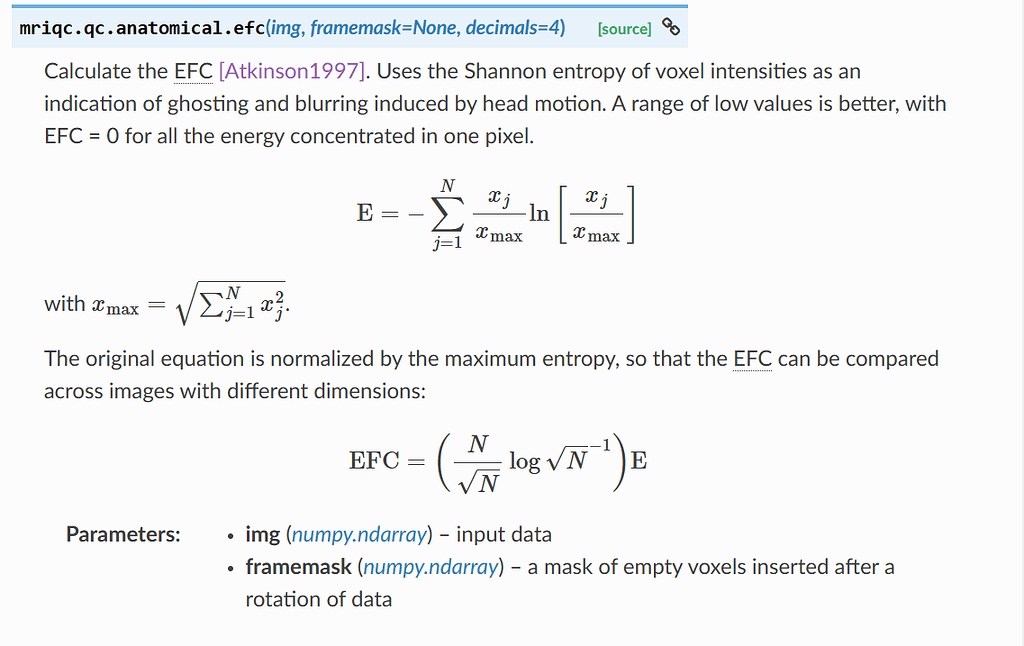 Calculation of entropy focus criterion in matlab does not give the same result of mriqc ...