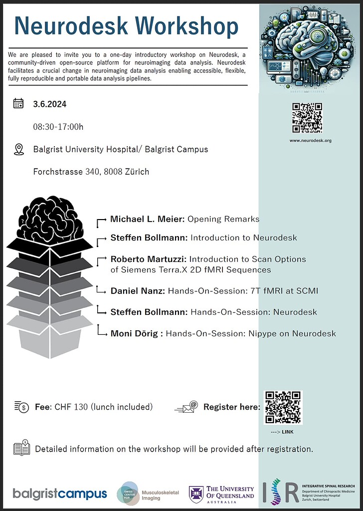 Neurodesk.org workshop in Zurich on the 3rd of June - Announcements ...