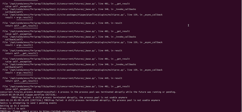 BrokenProcessPool Error in fmriprep-docker & Child Process Termination ...